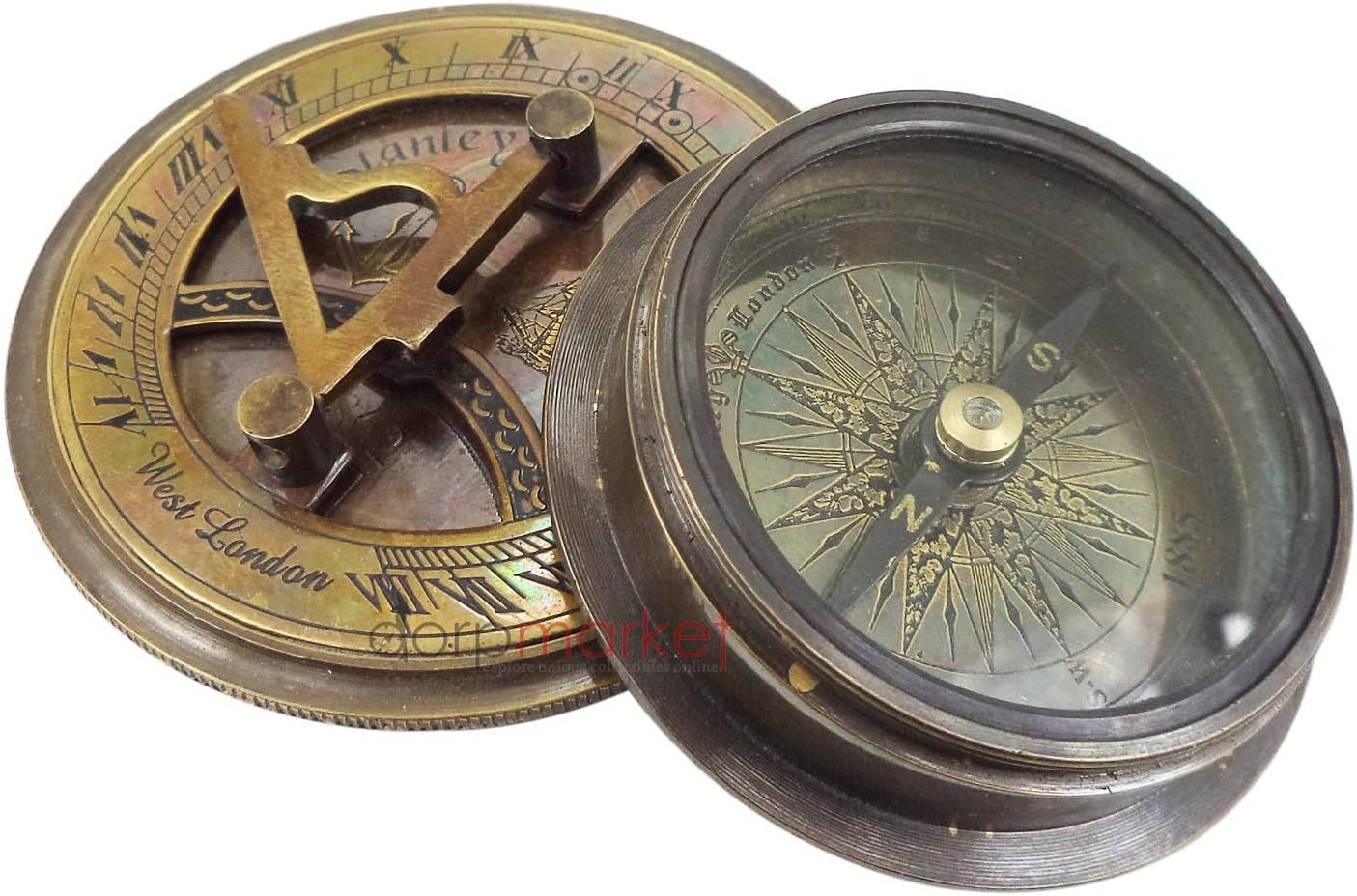 Dorpmarket West London Anchor Symbol Back Side Nautical Sundial Compass ...