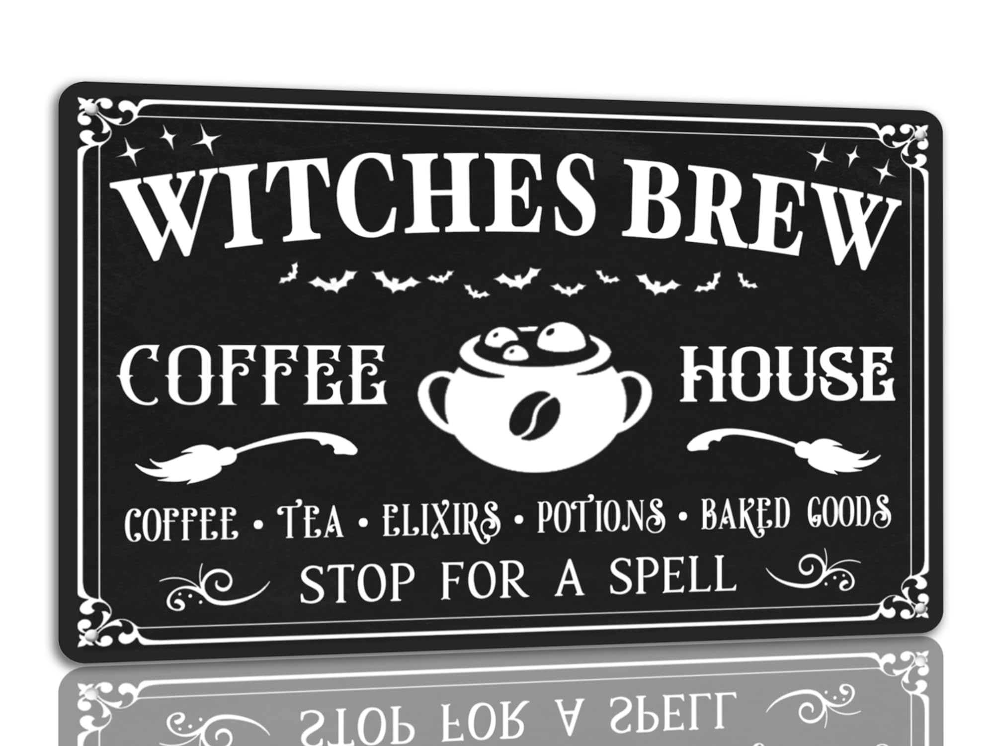 Amazon.com: Witches Brew Coffee House Sign Halloween Metal Sign Vintage ...