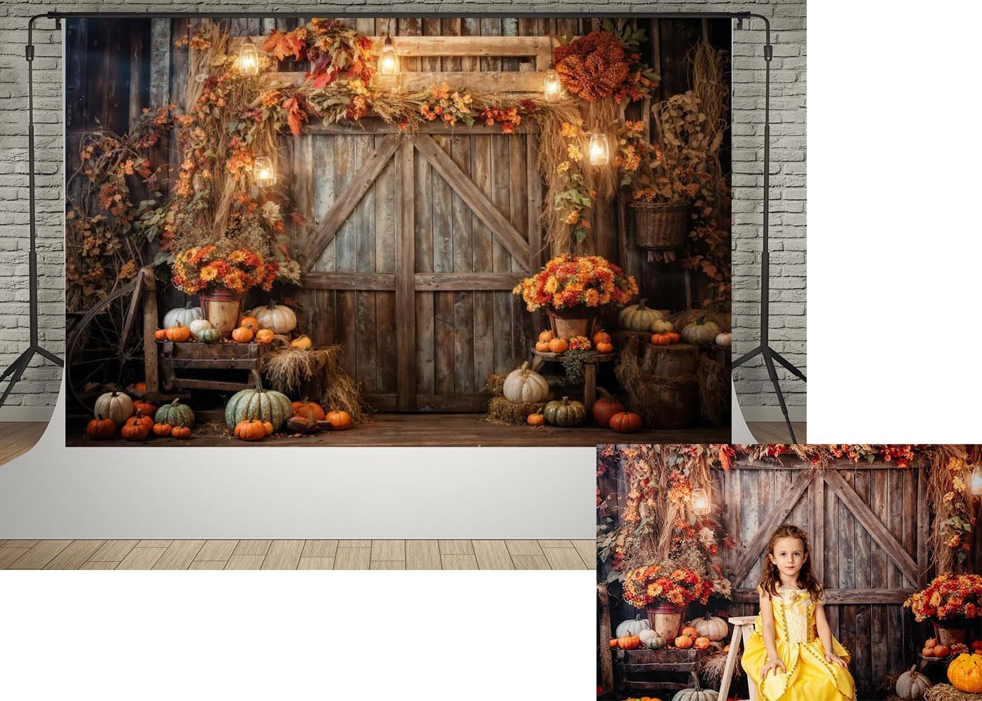 Amazon.com : Kate 7x5ft Autumn Thanksgiving Farm Pumpkin Decoration ...