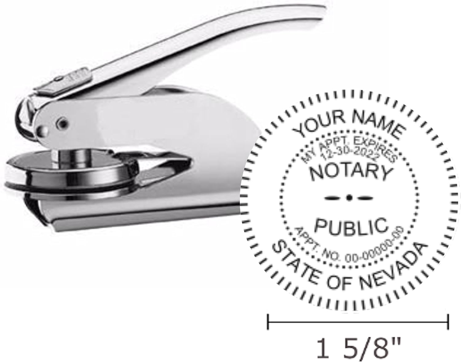 Amazon.com : Nevada Notary Seal Embosser, Pocket/Hand Model, 1-5/8 ...
