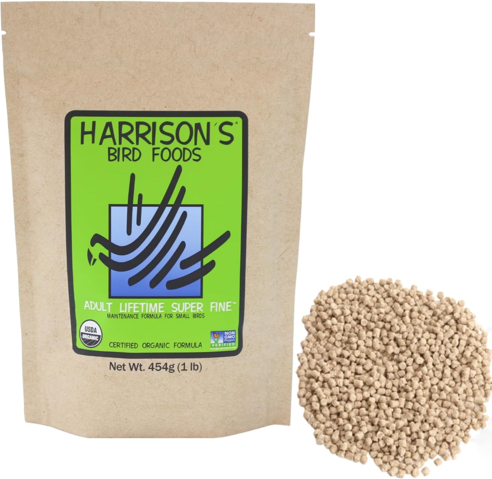 Amazon | Harrison's Bird Foods ハリソンバードフード アダルトライフタイム スーパーファイン 454g インコ ...