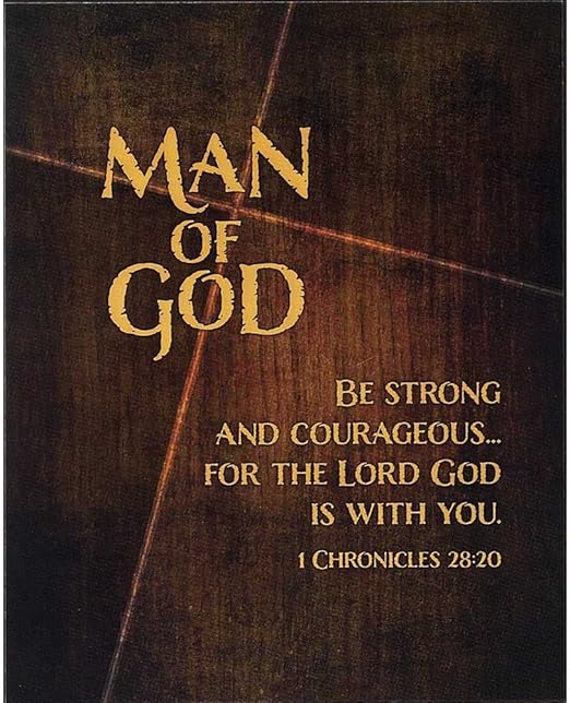 Amazon.com: Man of God Be Strong 1 Chronicles 28:20 8 x 10 Wood Wall ...