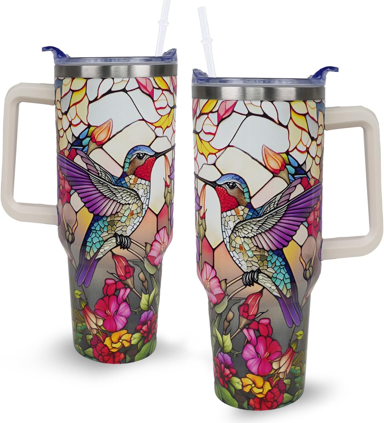 Amazon.com: Hummingbird Tumbler 40 oz Tumbler with Handle and Straw Lid ...