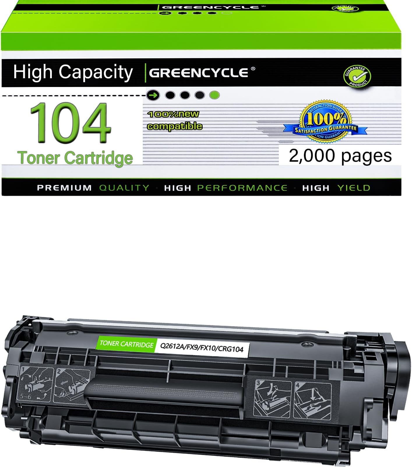 Amazon.com: High-Yield 104 Black Toner Cartridge (2-Pack) - Vsenk ...