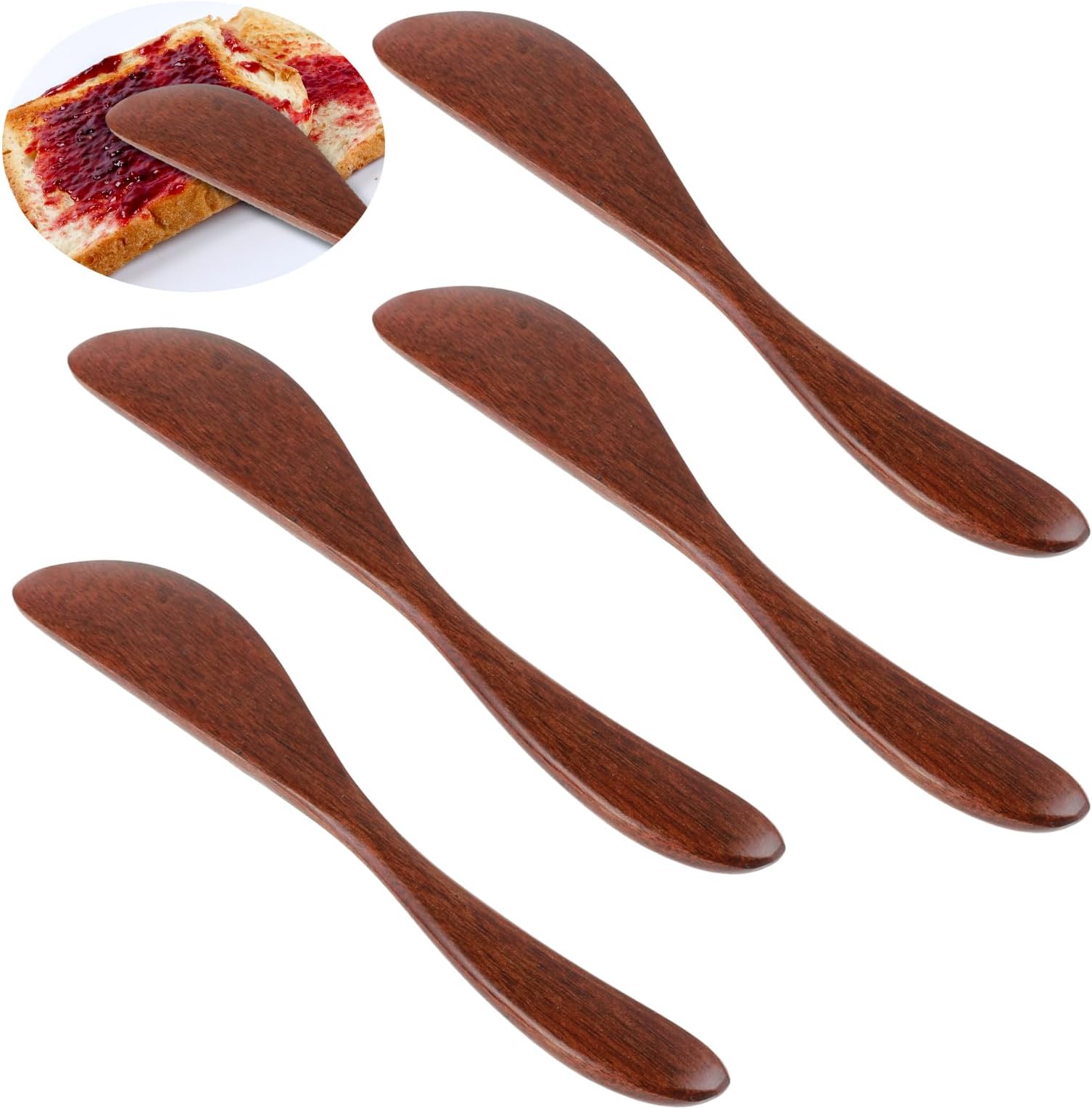 Amazon.com | MauSong 3 Pcs. X 6" Wooden Bread, Beakery, Butter, Jam ...