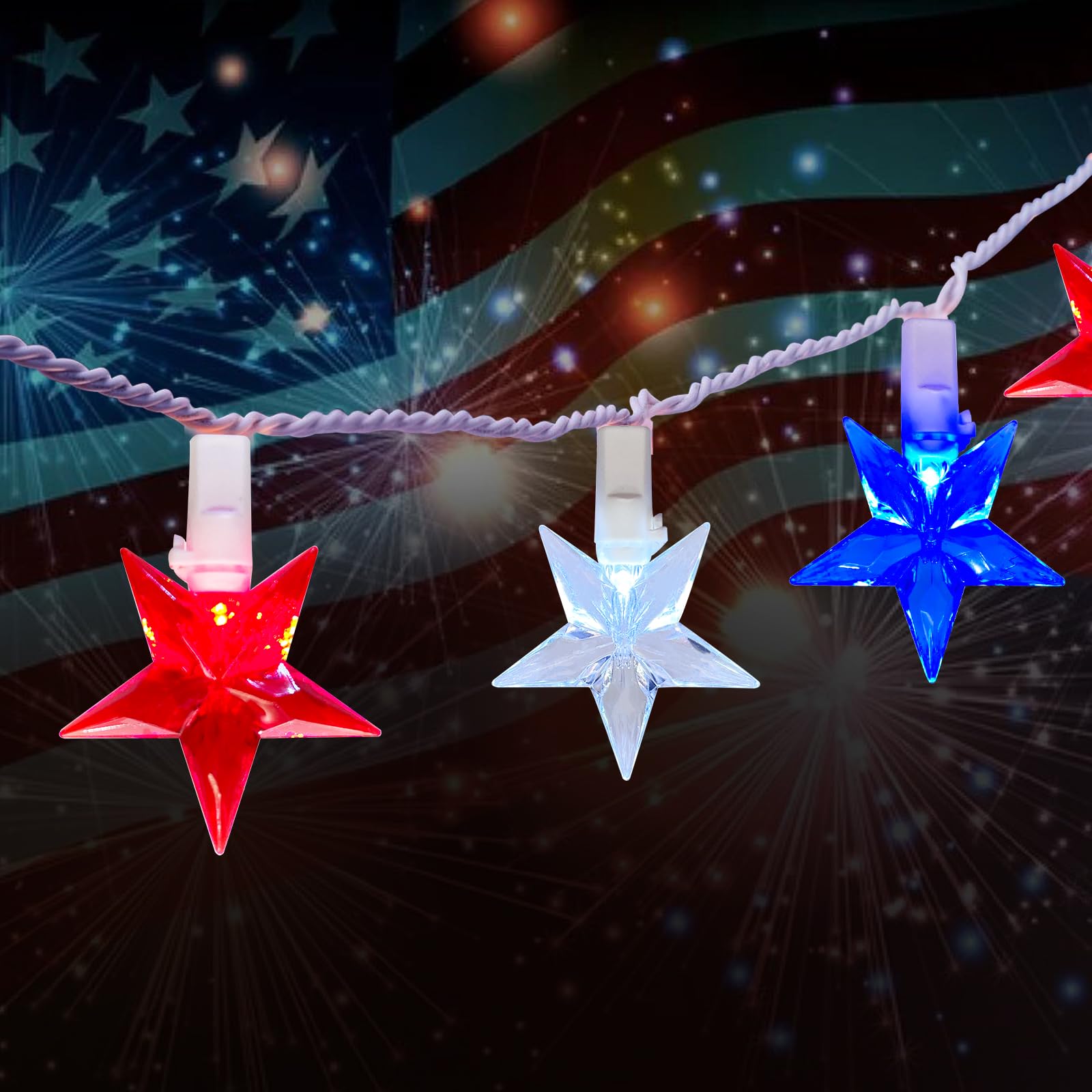 Patriotic String Lights 4th Of July Decorations, Smart Color Changing