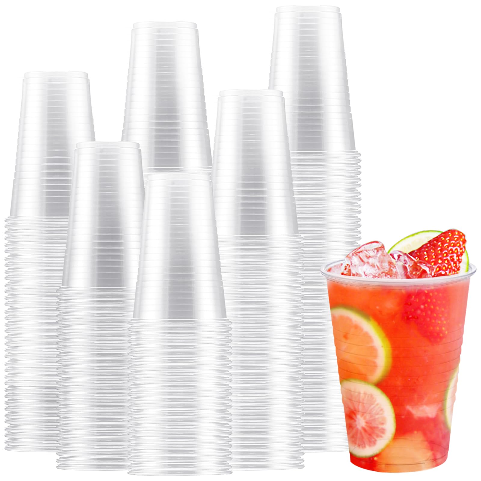 Amazon.com: Lamosi 300 Count 16 oz Plastic Cups, Clear Plastic Cups ...