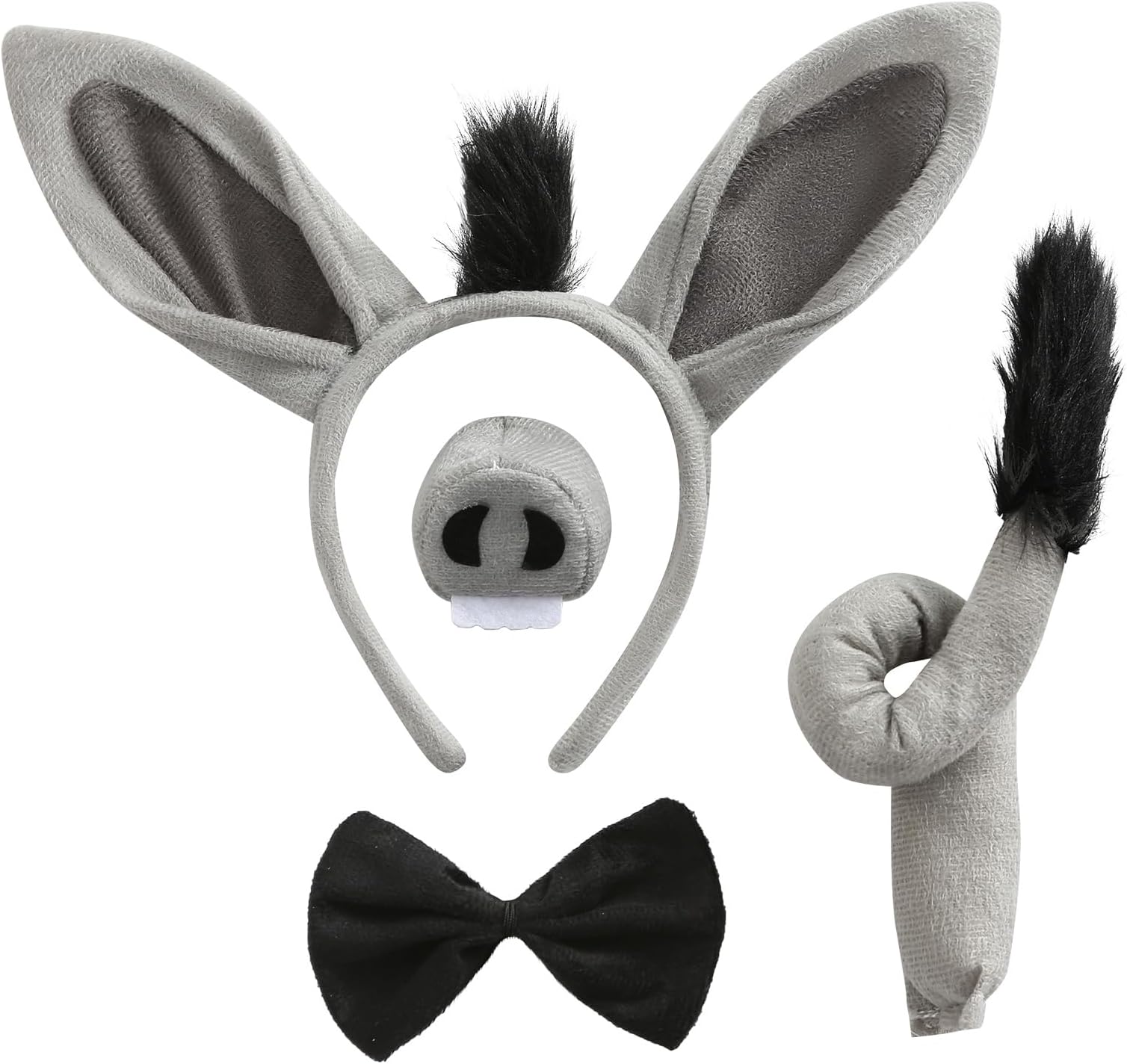Amazon.com: 4 Pieces Donkey Costume Set Donkey Ears Headband Donkey ...