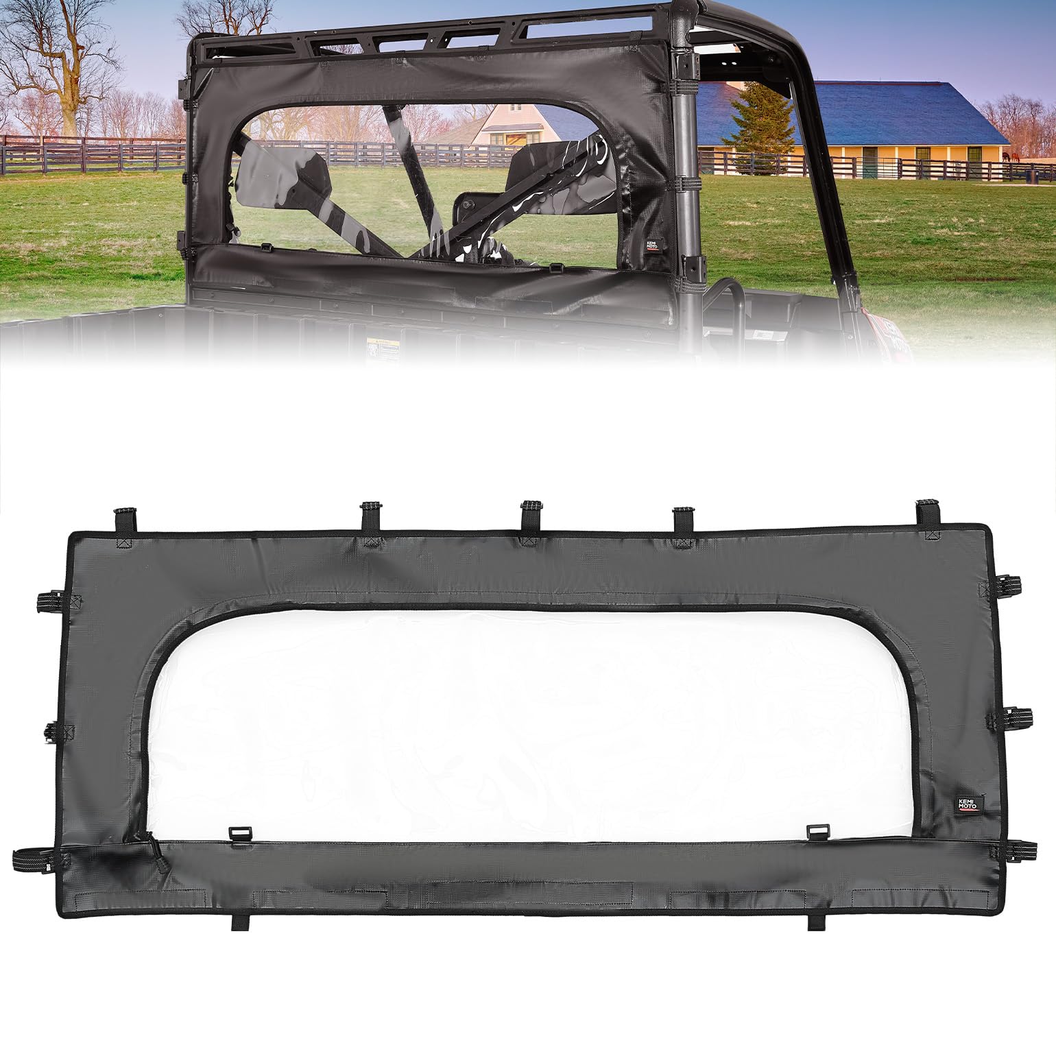 KEMIMOTO Upgrade Zippered Soft Rear Windshield Window Compatible with ...