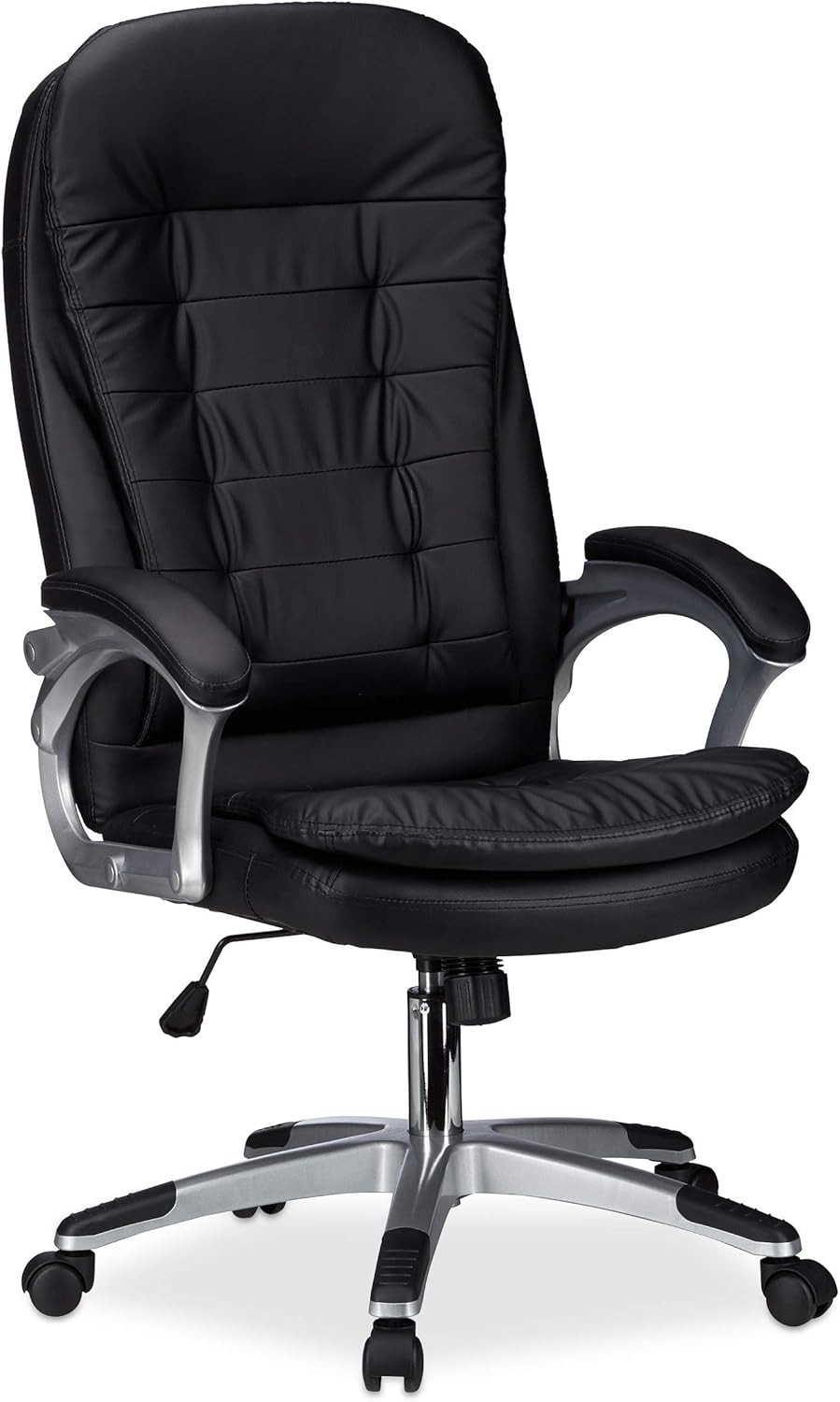 Amazon.com: Relaxdays Office Desk Chair, Height-Adjustable Swivel Chair ...