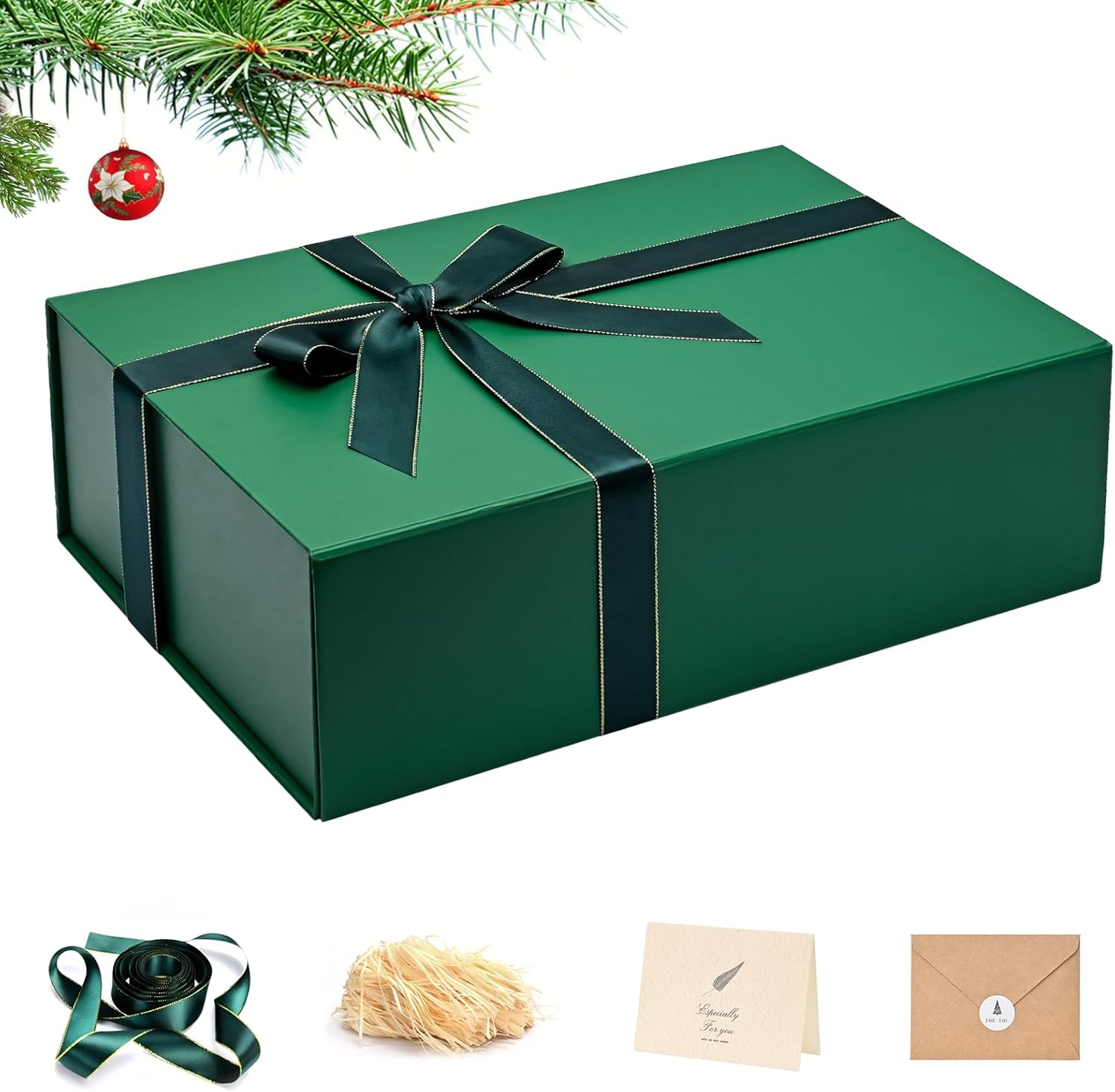 Amazon.com: LIFELUM Christmas Gift Box 1 Pack 13.8 x 8.5 x 4.5 inch ...