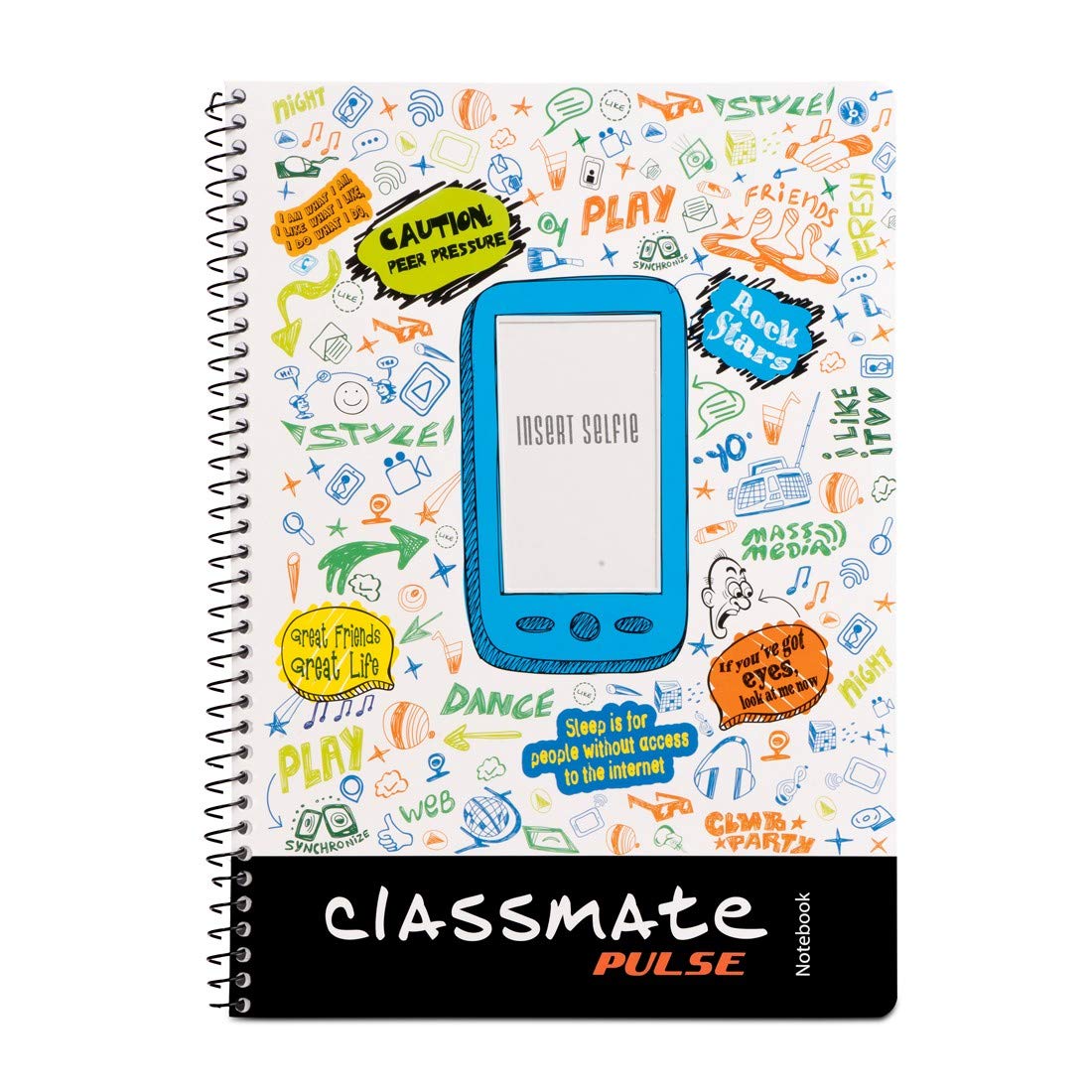 Classmate Soft Cover 1 Subject Spiral Binding Selfie Notebook, Single ...