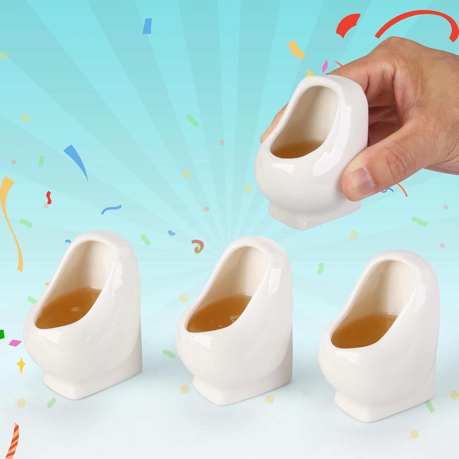 Amazon.com | JODUY Shot Glasses Urinal Funny Gifts for Adults: White ...