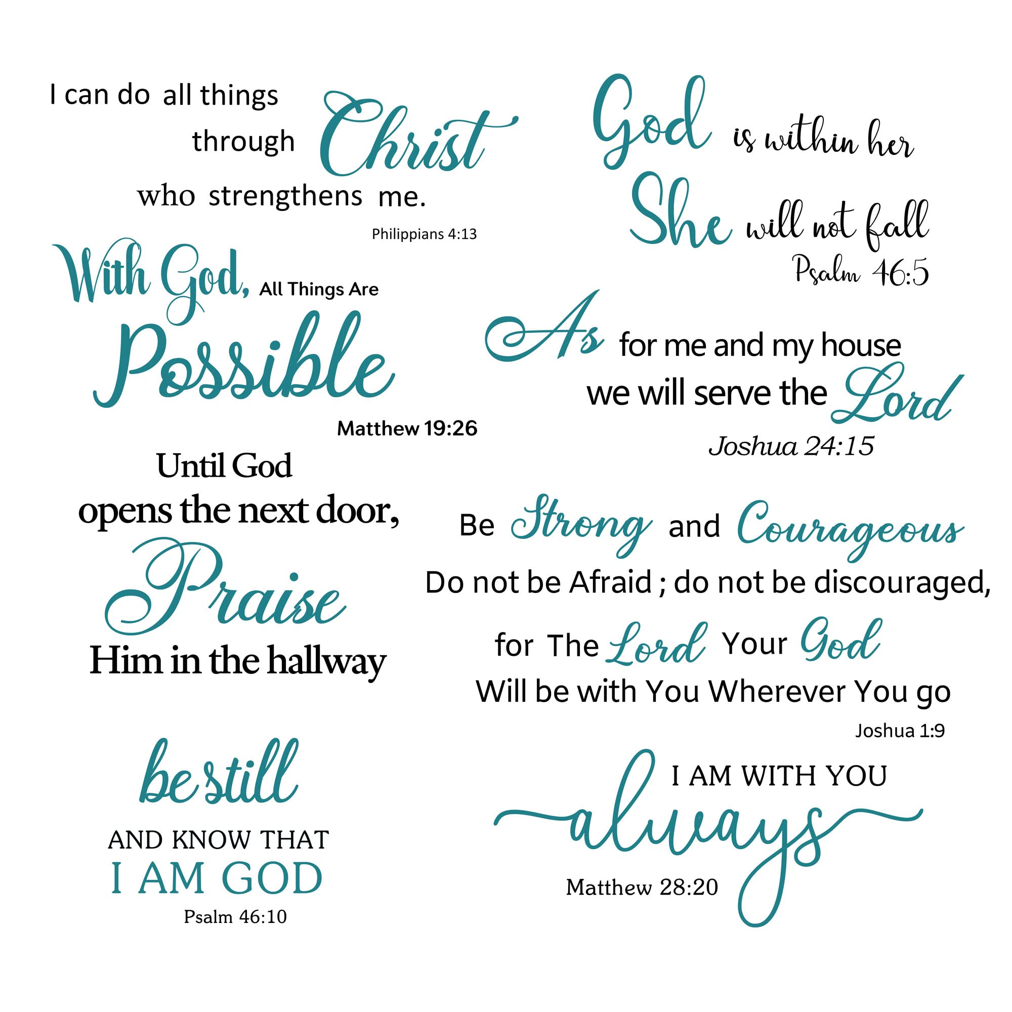 Amazon.com: Bible Verse Wall Decals Inspirational Wall Decals Quotes ...