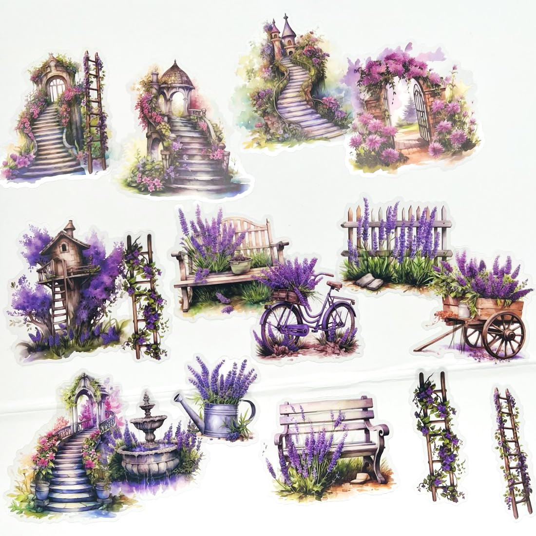 Amazon.com: 30 pcs PET Transparent Clear Lavender Purple Garden Flower ...