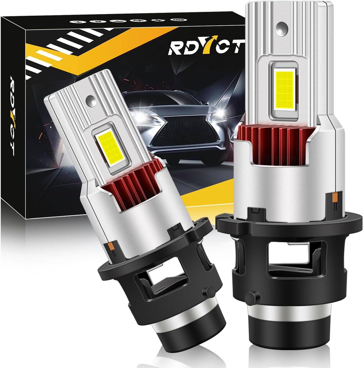 Amazon | D2S LED ヘッドライト 2年保証付き ポン付け 爆光 車検対応 D2S LEDバルブ 配線レス 18000lm 35W DC12V 6500K キャンセラー内蔵 ファン ...