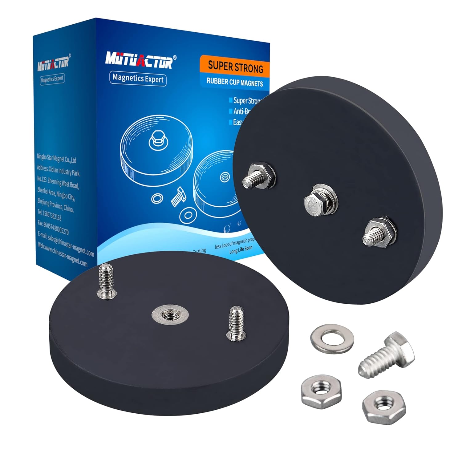 Amazon.com: MUTUACTOR Strong Rubber Coated Neodymium Magnet Backup ...