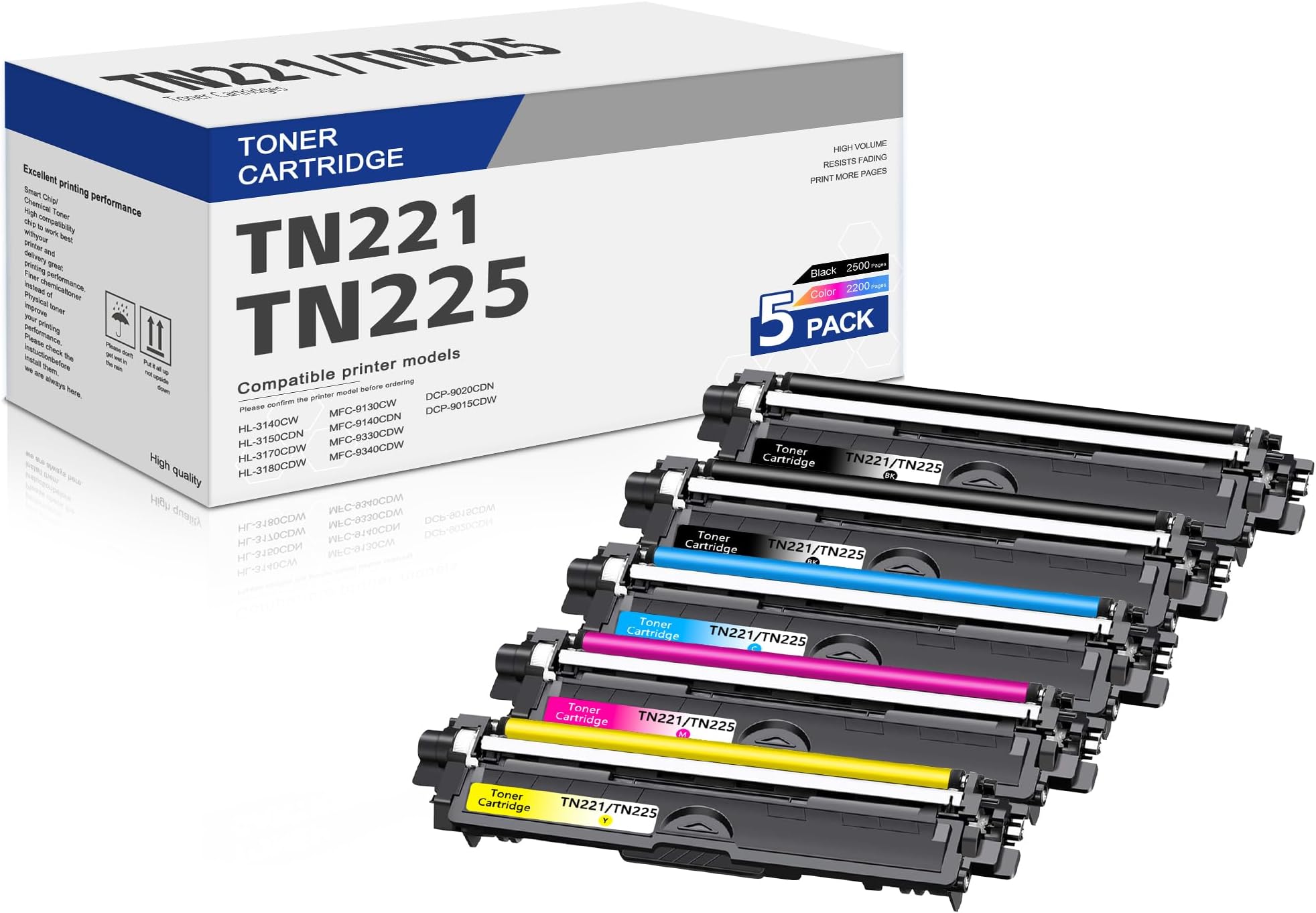 Amazon.com: TN221 TN225 Toner Cartridges Replacement for Brother TN-221 ...