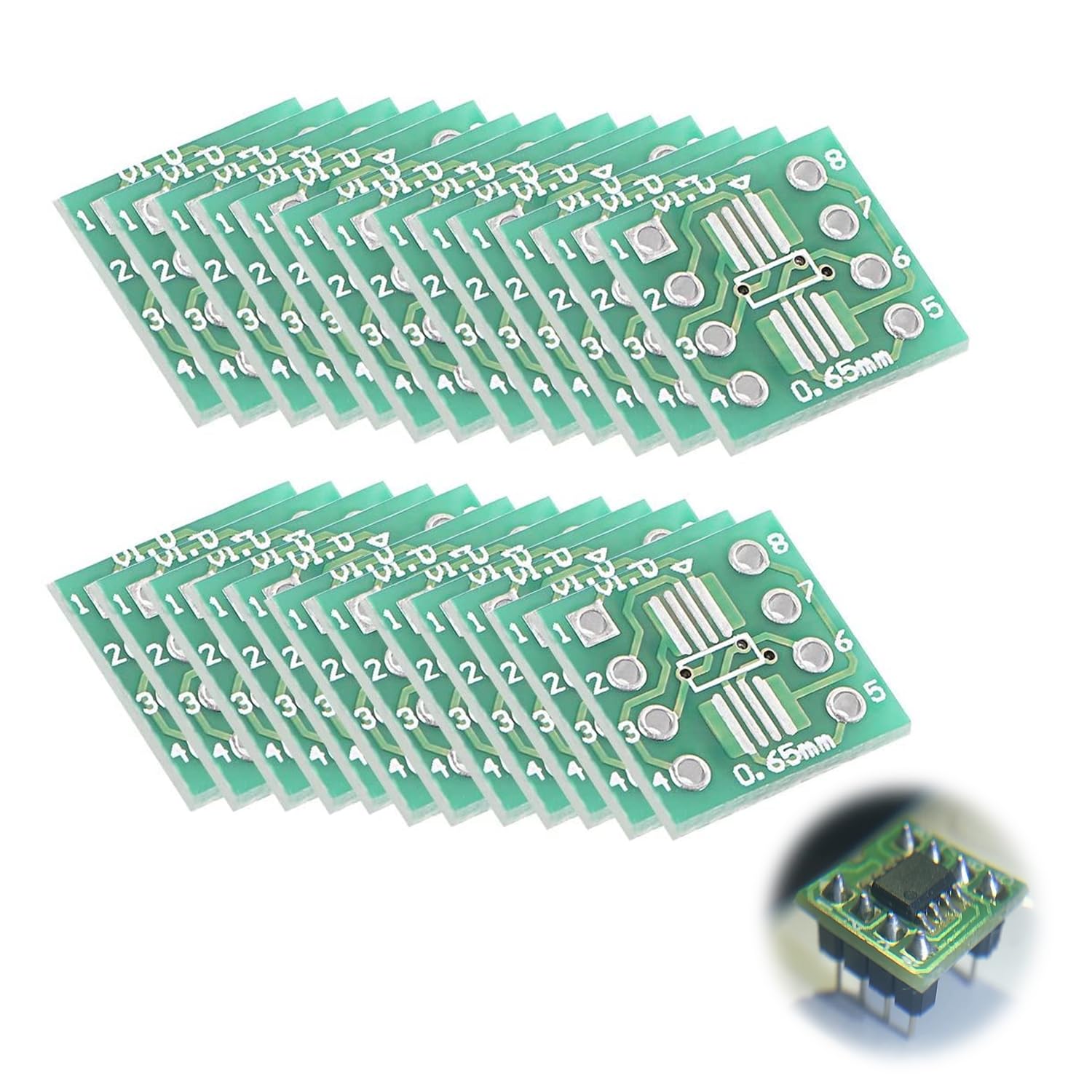 Amazon | 【50枚セット】SOP/SSOP/TSSOP変換基板 SOP/SSOP/TSSOP 8ピンDIPアダプターPCBボード 正面 ...