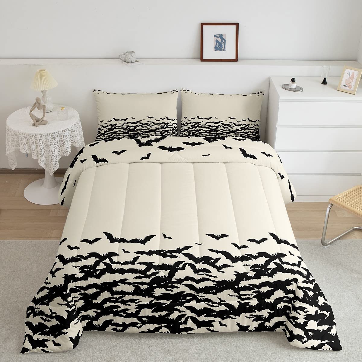 Amazon.com: Erosebridal Bats Comforter Set King Size Halloween Bedding ...