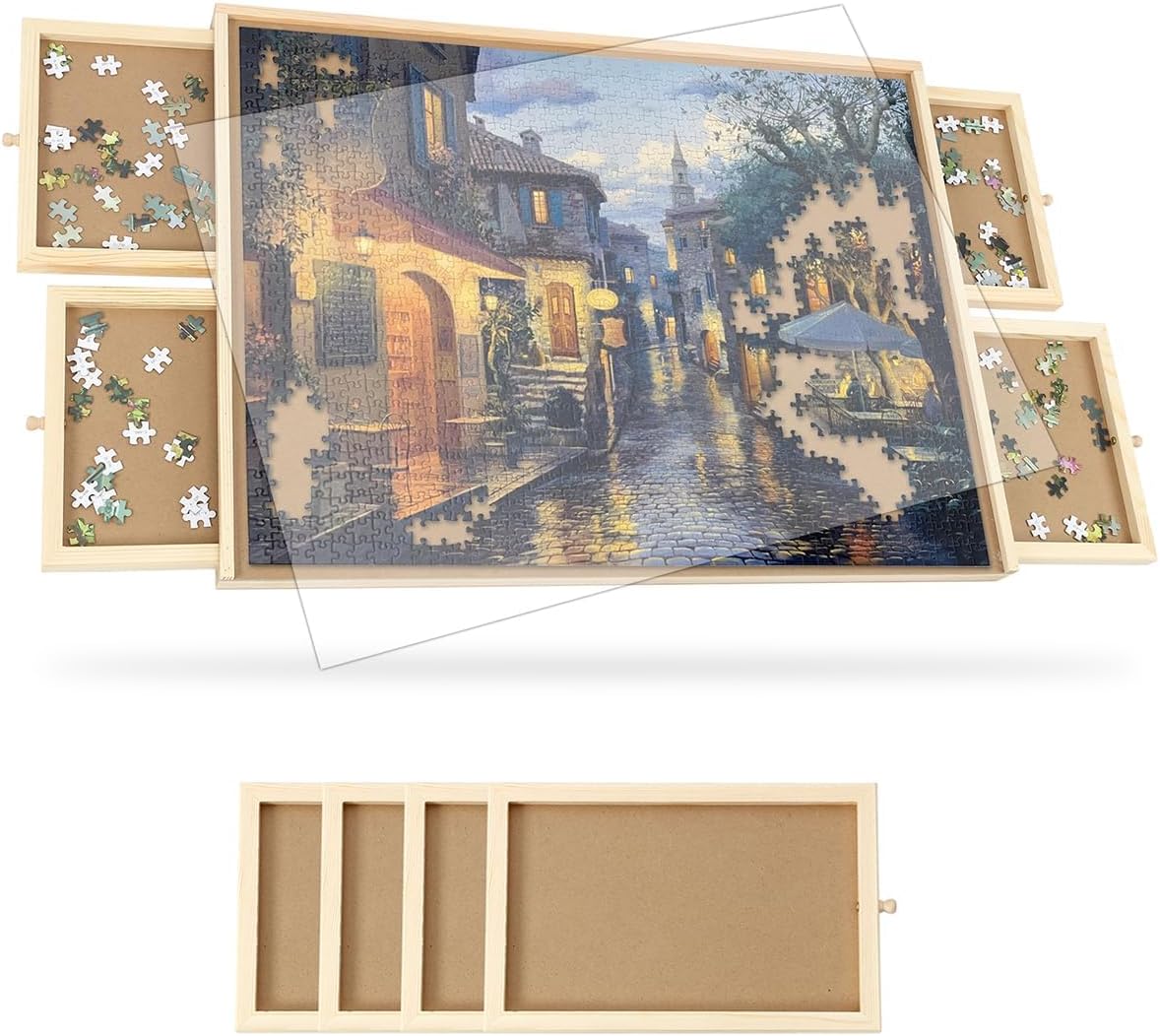 Amazon.com: Wooden Rotating Puzzle Board with 4 Magnetic Sorting ...