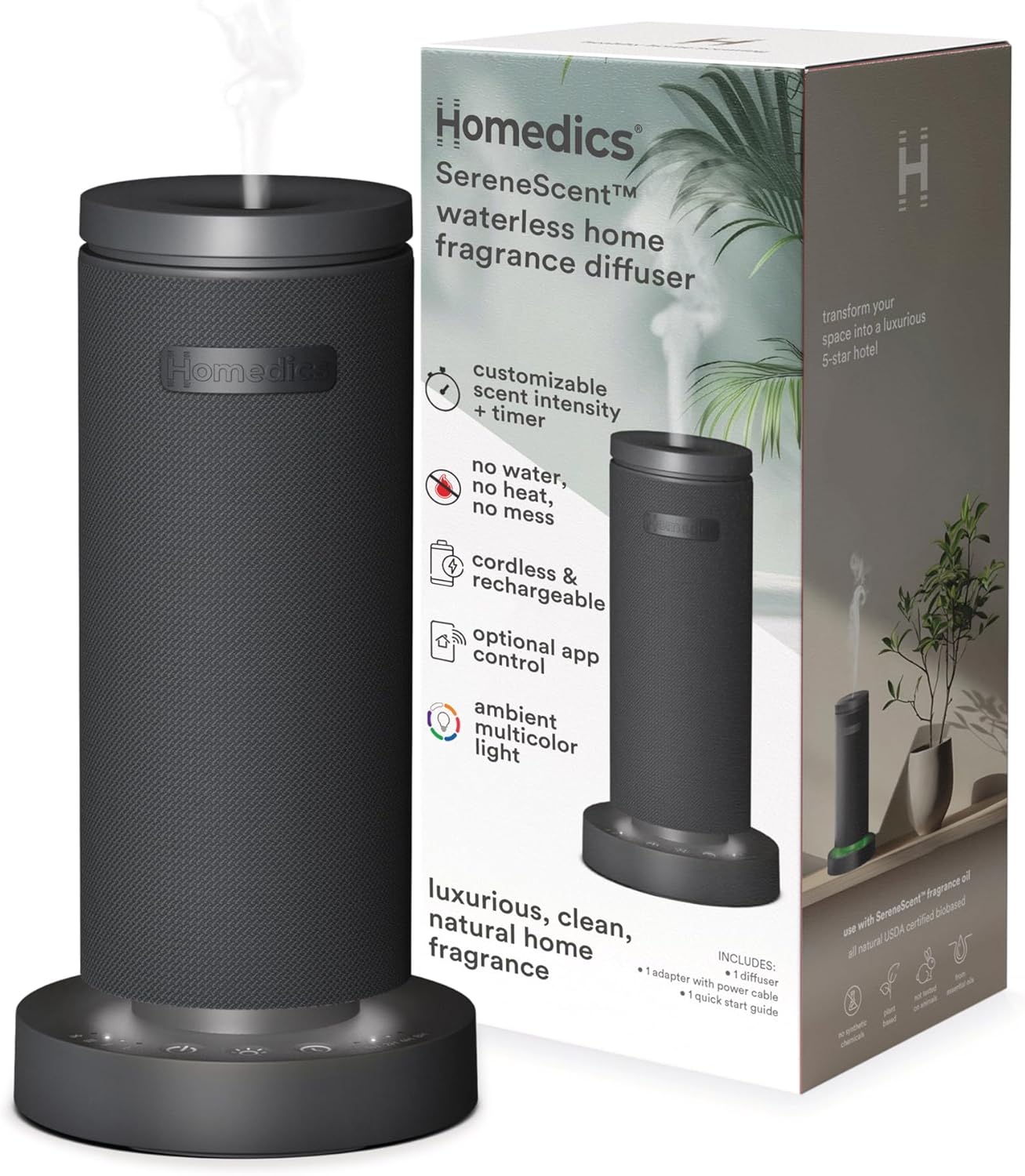 Amazon.com : Homedics SereneScent Mini Fabric Rechargeable Waterless ...