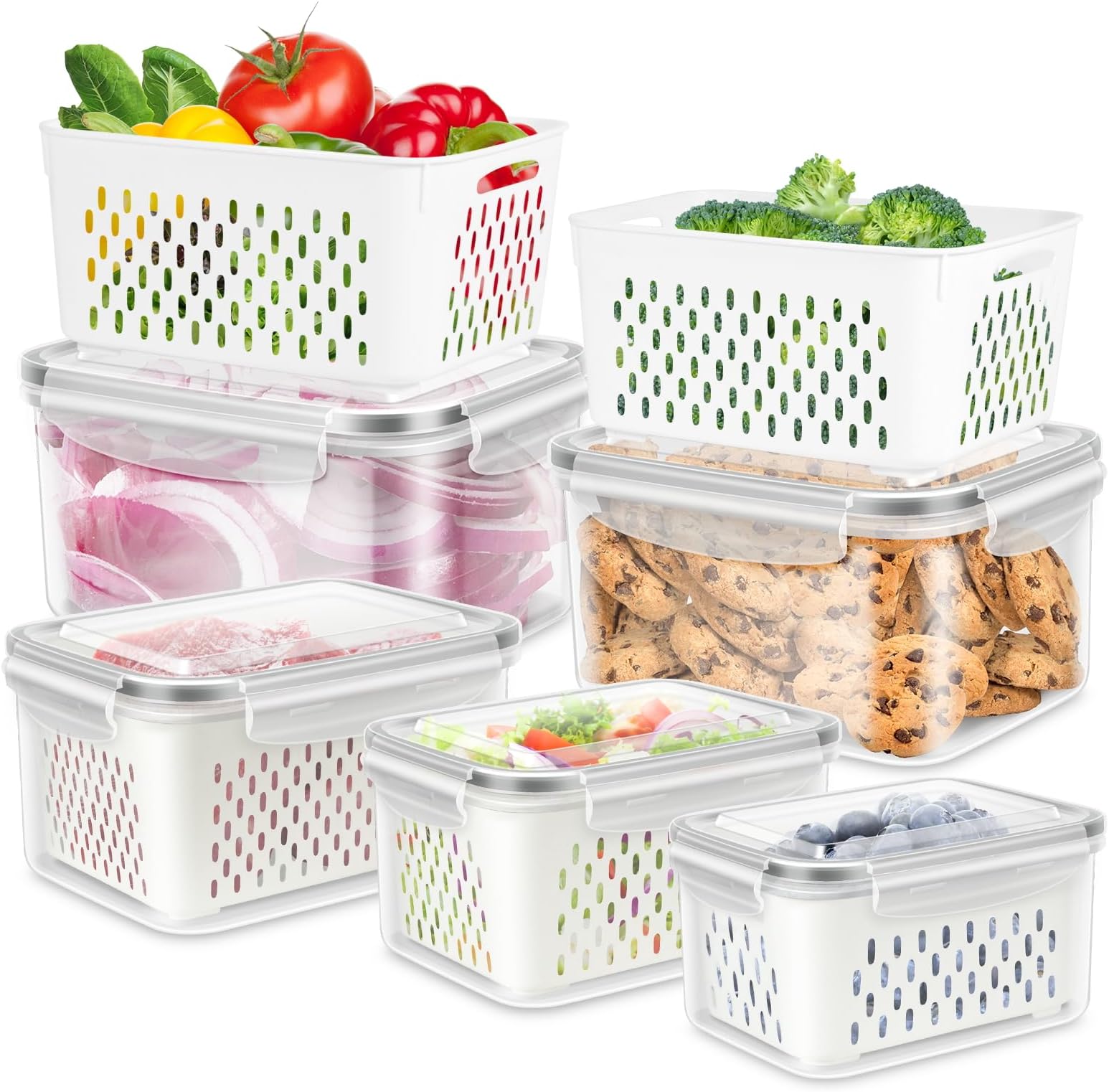 Amazon.com: TBMAXS 5 Pack Fruit Storage Containers for Fridge, Produce ...