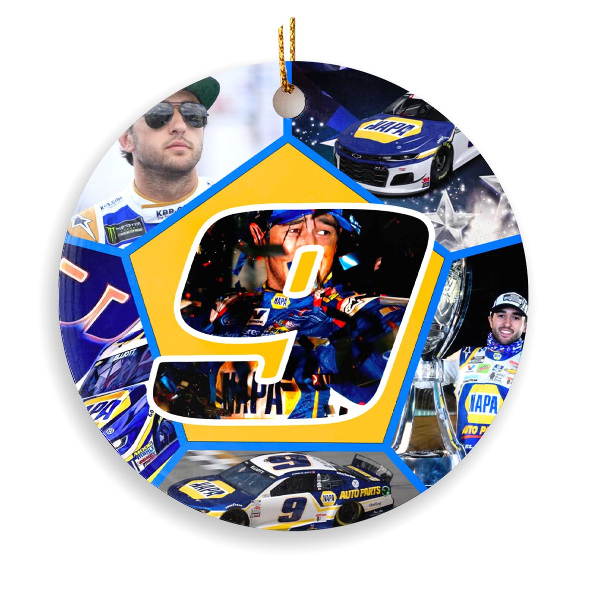 Amazon.com: Christmas Tree Ornaments Circle Chase Acrylic Elliott ...