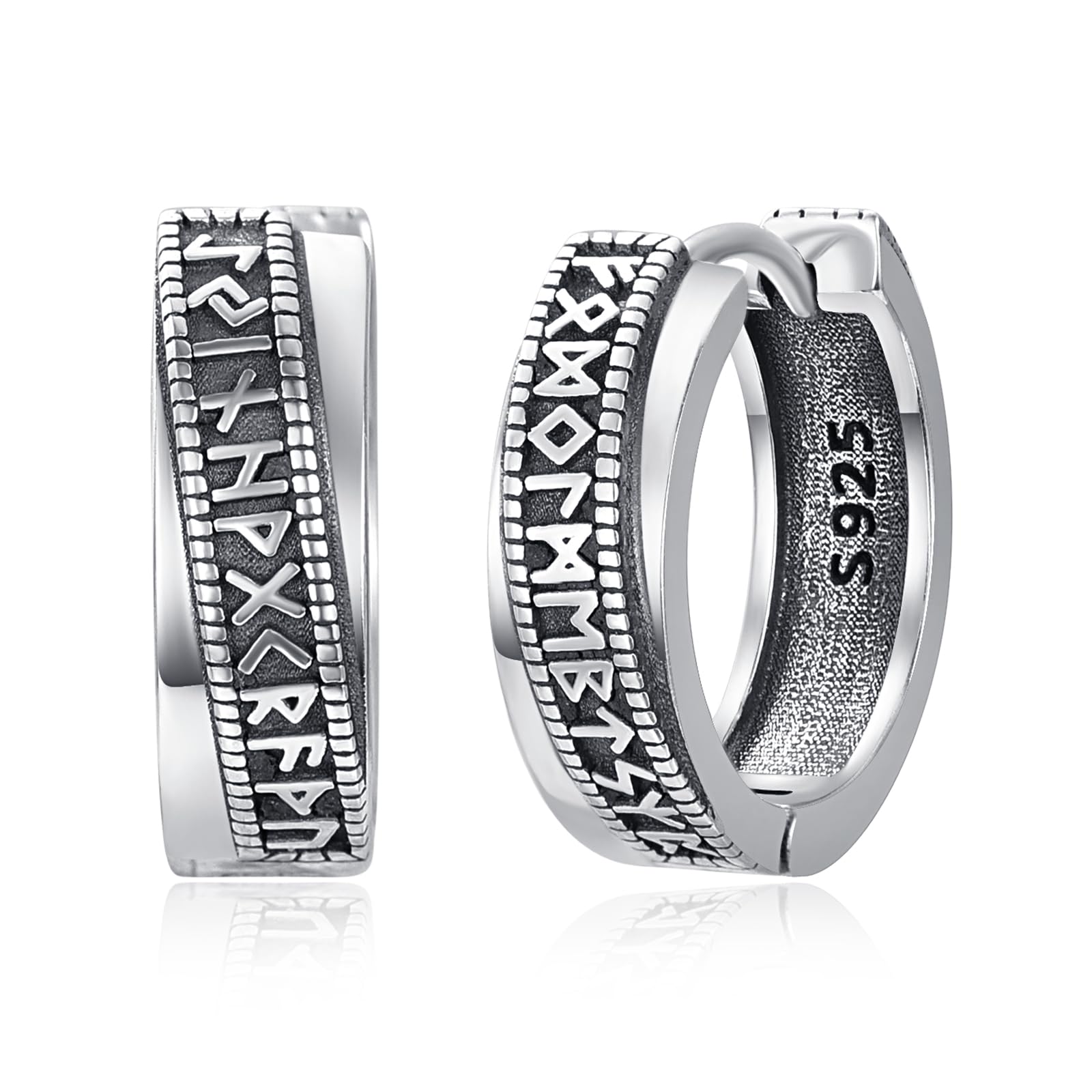 Snapklik.com : Viking Runes Hoop Earrings Sterling Silver Viking Hoop ...