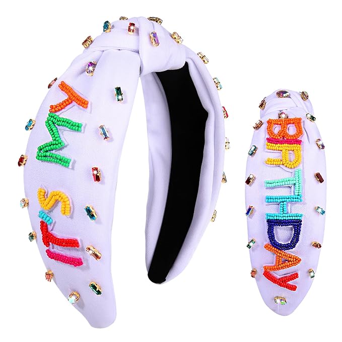 Amazon.com : YAHPERN Birthday Headband for Women Beaded It’s My ...