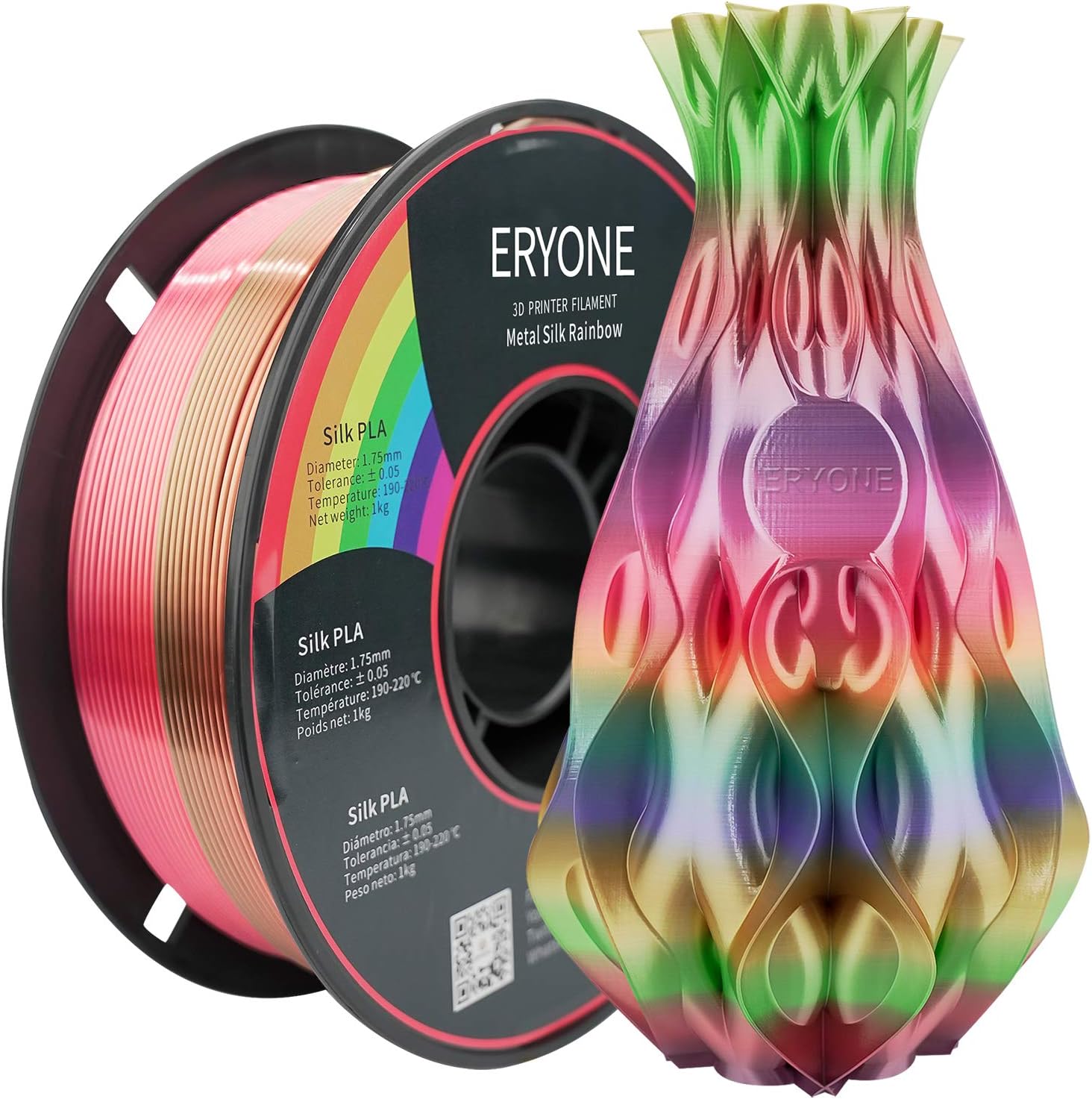 ERYONE Filamento PLA Rainbow para impressora 3D, 1,75 mm, tolerância ...