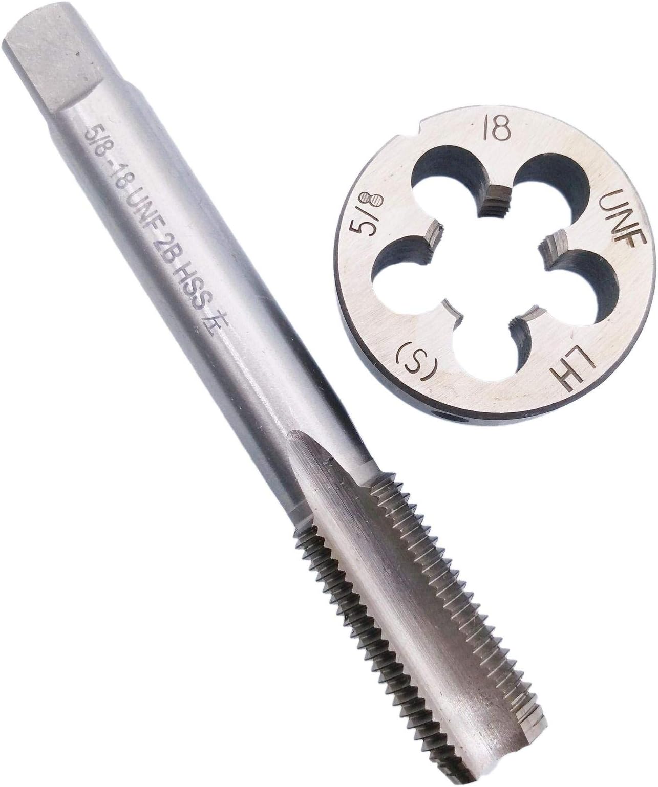 uxcell 2pcs Tap and Die Set, 5/8-11 UNC Left Hand Thread Tap & Round ...