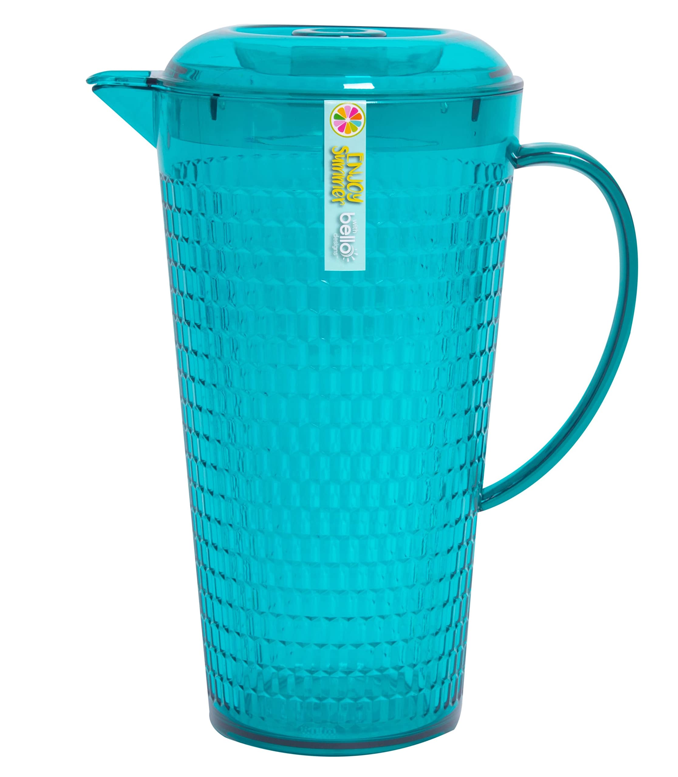 Plastic 2Lt Blue Honeycomb Design Picnic Water Jug Pitcher with Lid ...