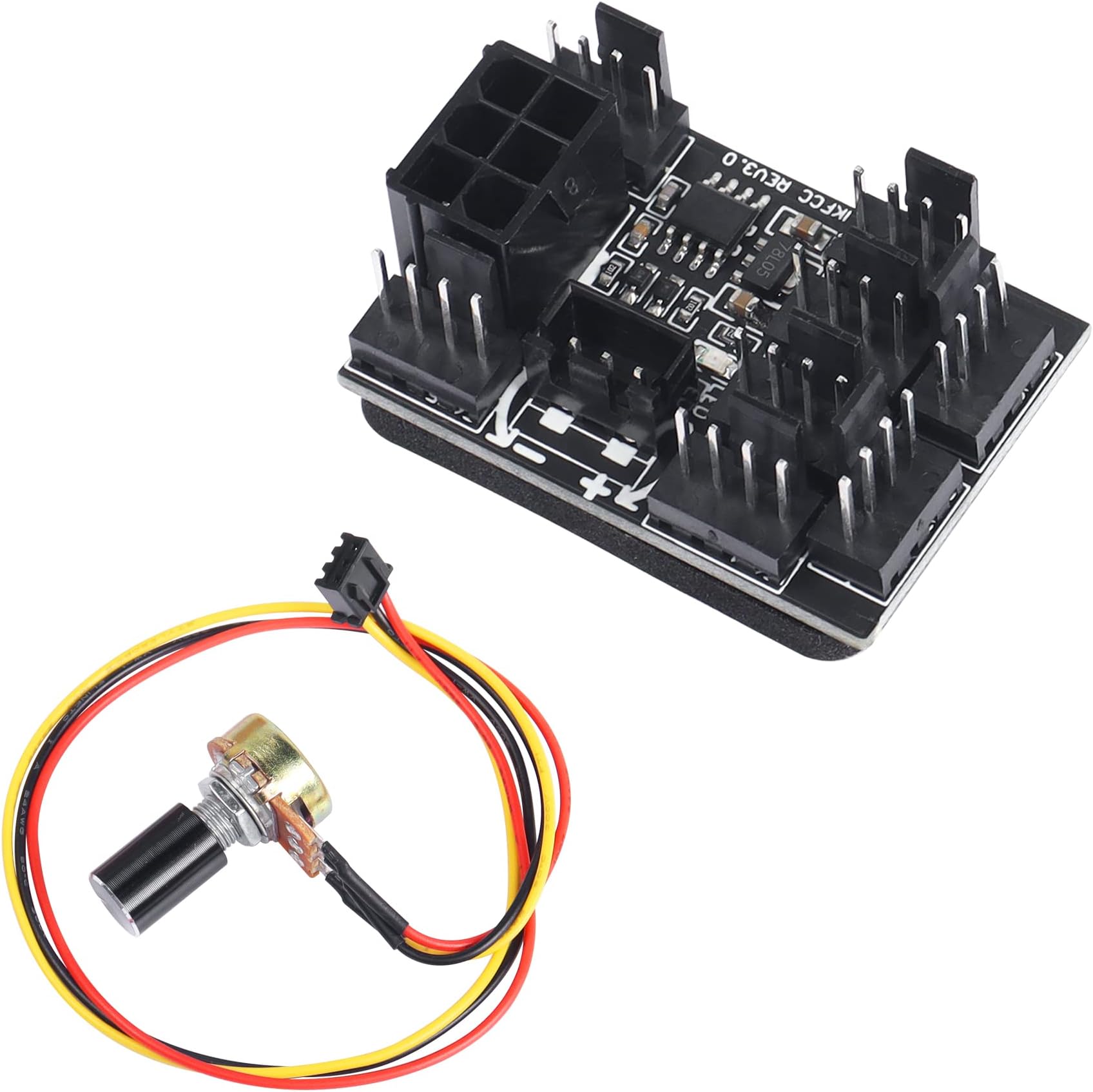 Amazon.com: SJZBIN Black Fan Adapter PWM PC Chassis Cooling Fan Hub 12V ...