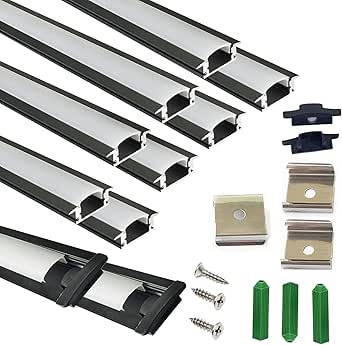 THMOOTHER 10-Pack 3.3FT/1M LED Strip Aluminum Channel Diffuser,Collar ...