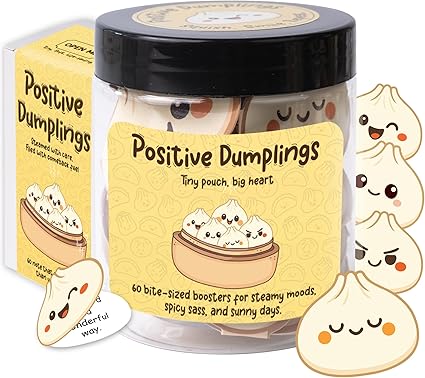 Amazon.com: Positive Dumpling Jar – 60 Funny Emotional Support ...