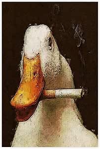 Amazon.com: Duck Smoking Retro Poster Canvas Poster Wall Art Decor ...