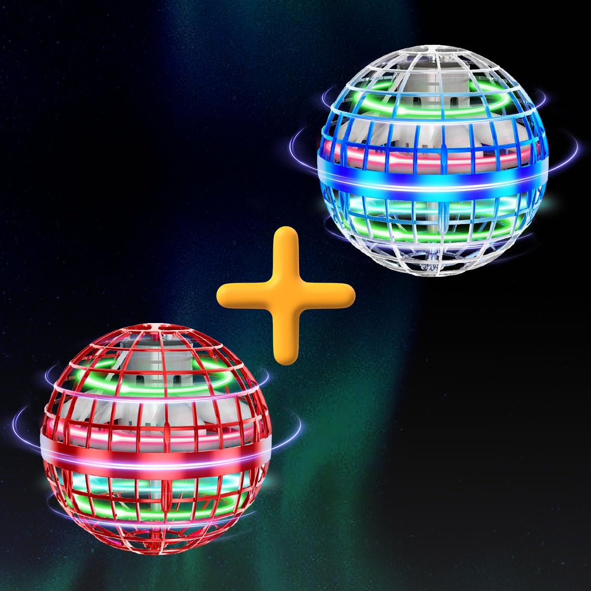 Amazon.com: Tikduck 1 Pack Red Flying Orb Ball, 1 Pack Blue-Silver ...