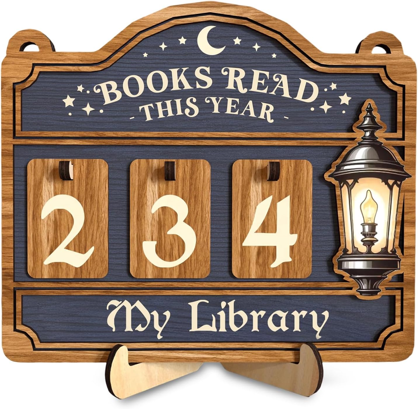 Books Read This Year Counter, Book Counter for Booklover, Wooden ...
