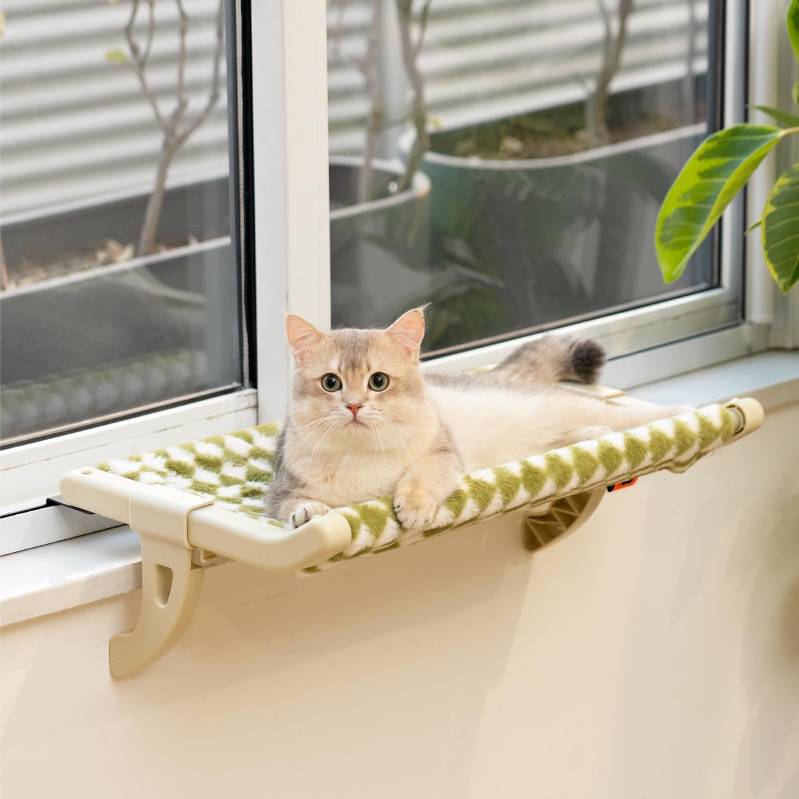 MEWOOFUN Cat Window Sill Perch for Indoor Cats, One-Step Sliding ...