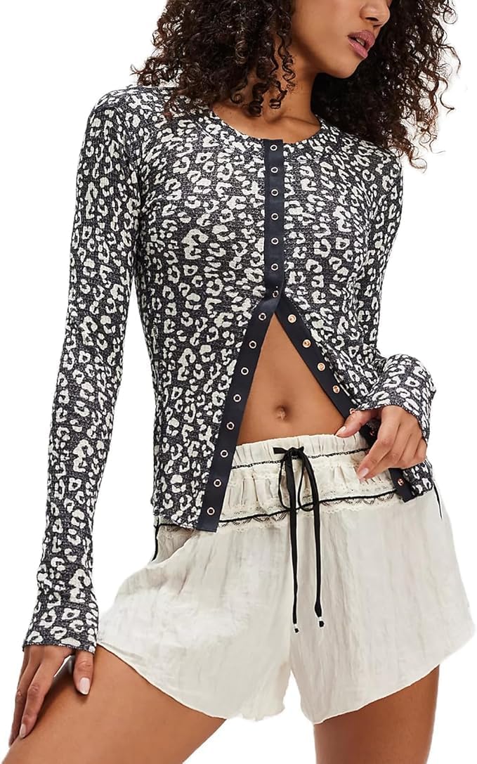 Amazon.com: Y2k Button Up Shirt Women Slim Fitted Waffle Graphic Tee ...