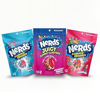 Amazon.com : NERDS Juicy Gummy Clusters and Gummy Clusters Candy ...