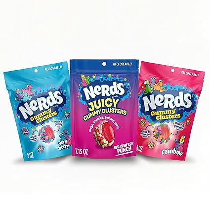Amazon.com : NERDS Juicy Gummy Clusters and Gummy Clusters Candy ...