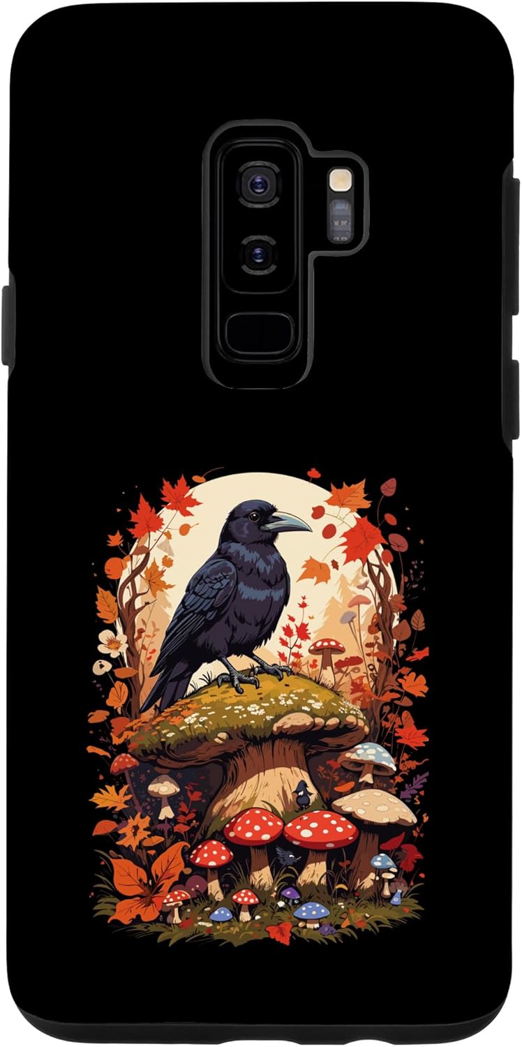 Amazon.com: Galaxy S9+ Raven Cottagecore Aesthetic Floral Fairycore ...