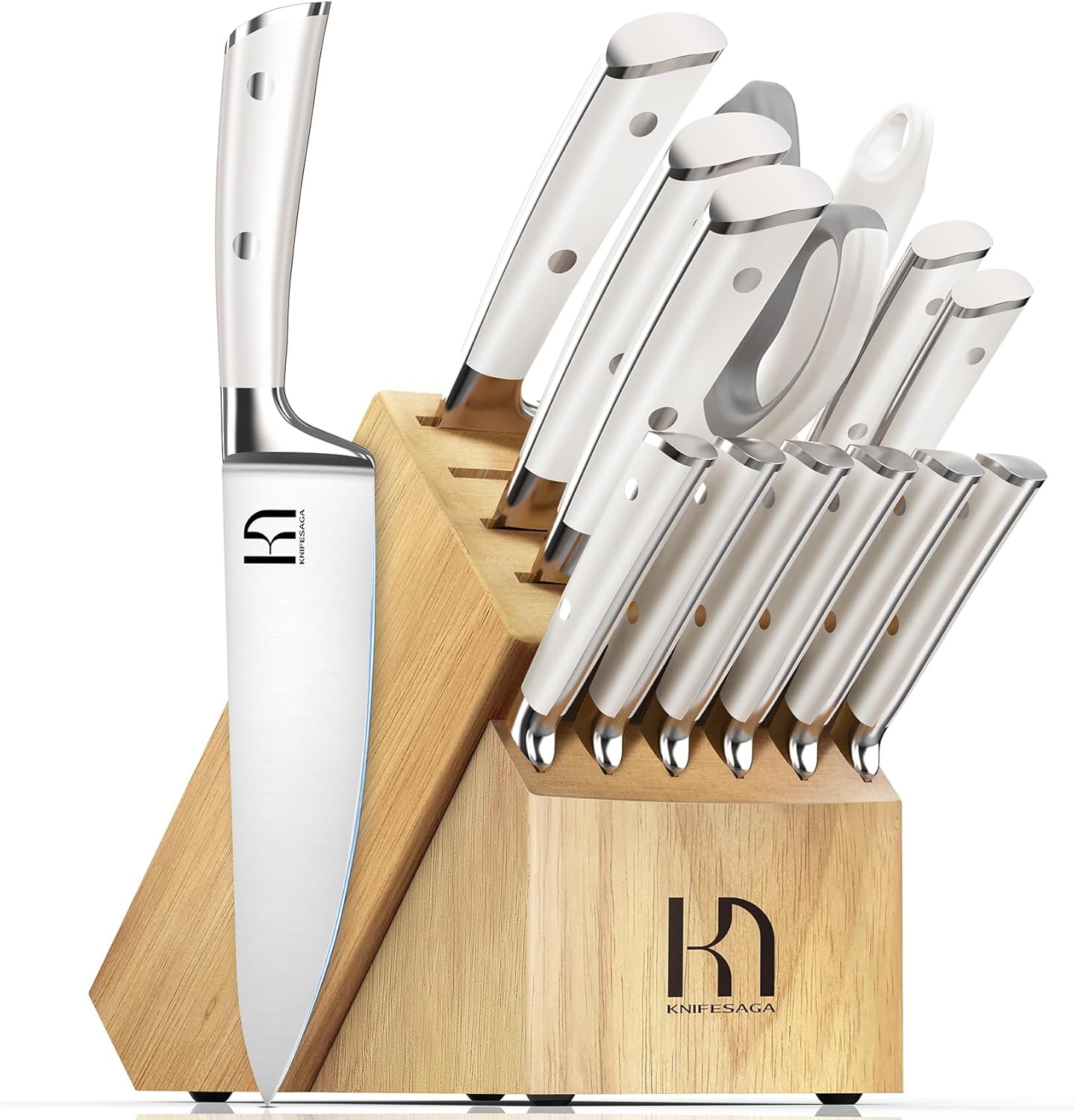 Amazon.com: KnifeSaga Knife Set Pro, Japanese Kitchen Knife Block Set ...