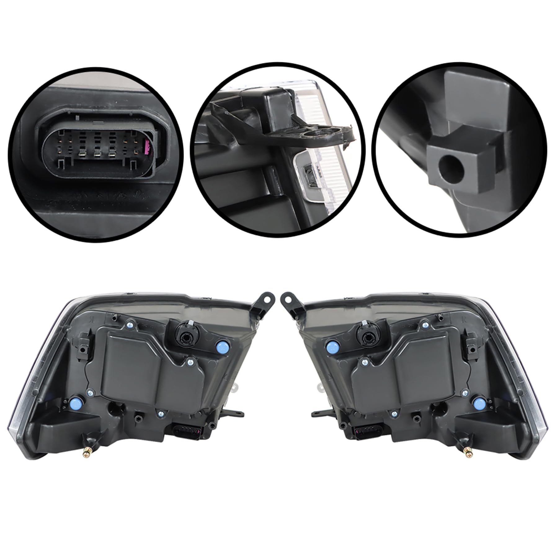 Black Headlights Replacement for 2009-2018 Ram 1500-3500 Headlight ...