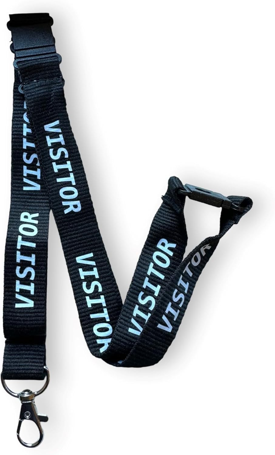 20mm Visitor Lanyard with 3 Point (Triple) Safety Breakaway (5, Black ...