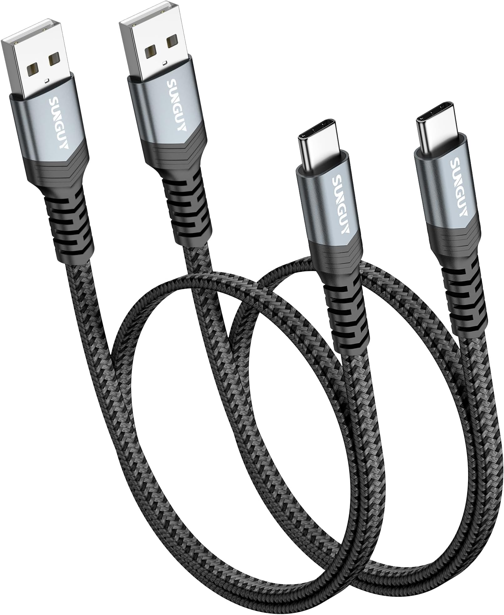 Amazon.com: SUNGUY USB to USB C Cable 2FT [2Pack], 3A USB A to USB C ...
