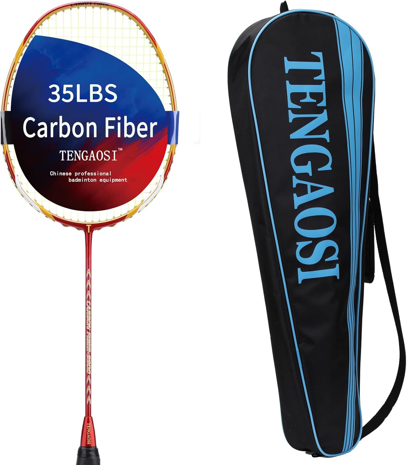 Amazon.com : TENGAOSI - 2 Player Graphite Badminton Racket Set ...