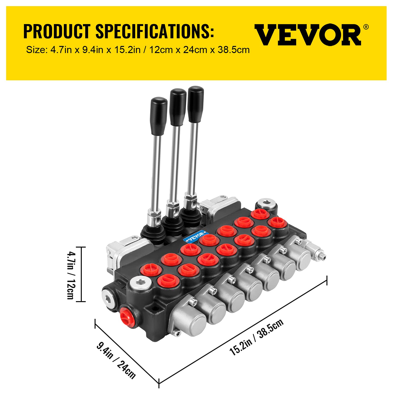 Buy VEVOR Hydraulic Directional Control Valve, 7 Spool Hydraulic Spool ...